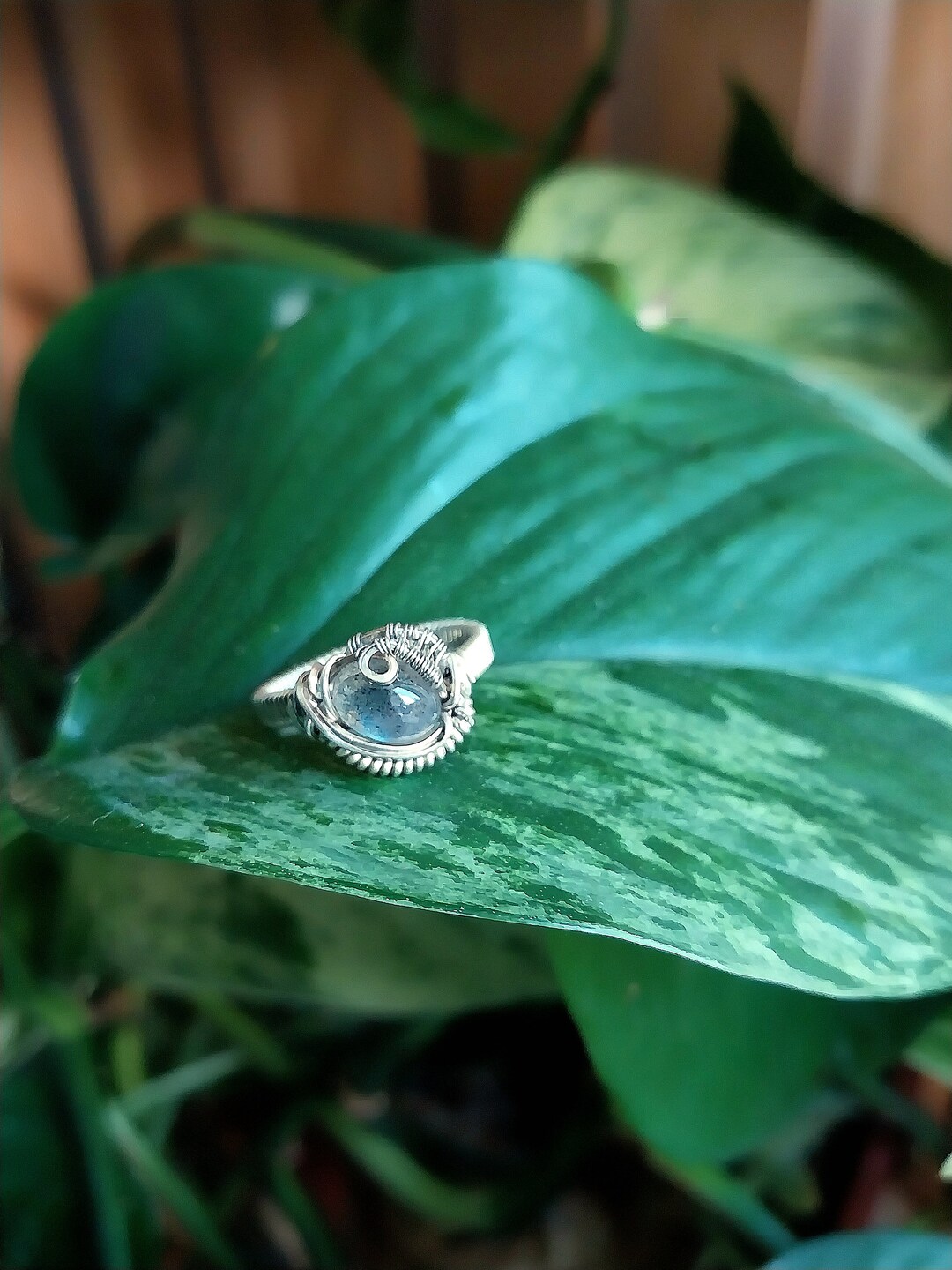 Labradorite Sterling Silver Wire Wrap Ring Size 6.5 / Labradorite Ring ...