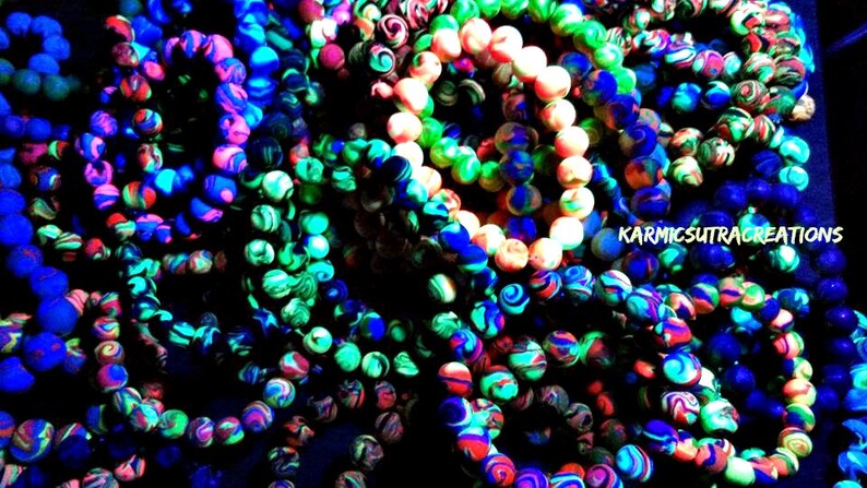 Two Custom Made DEEZ BEADZ Handmade OOAK Tie Dye Bead Stacking | Etsy