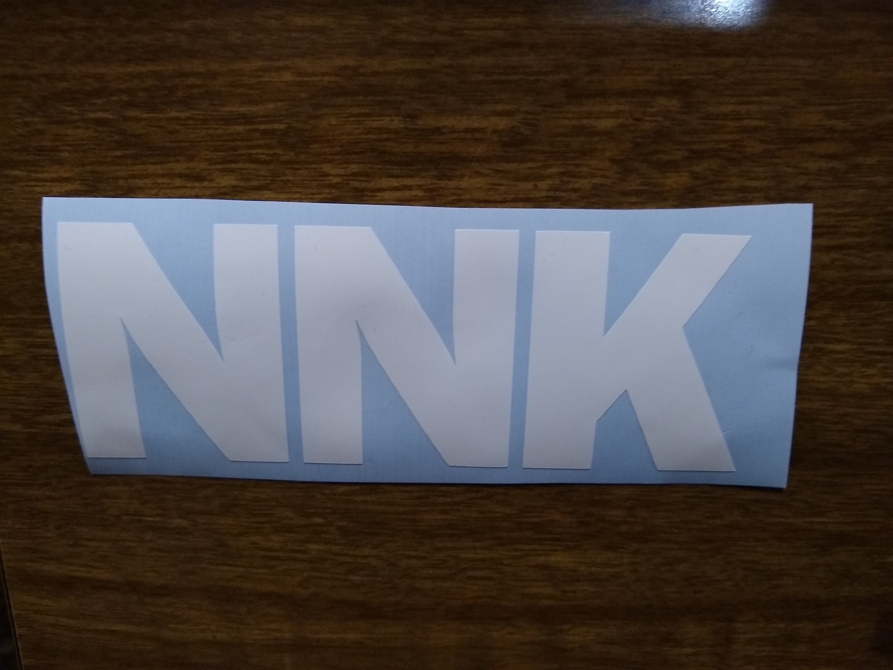 5 Inch NNK White Permanent Vinyl Decal for cars and more | Etsy