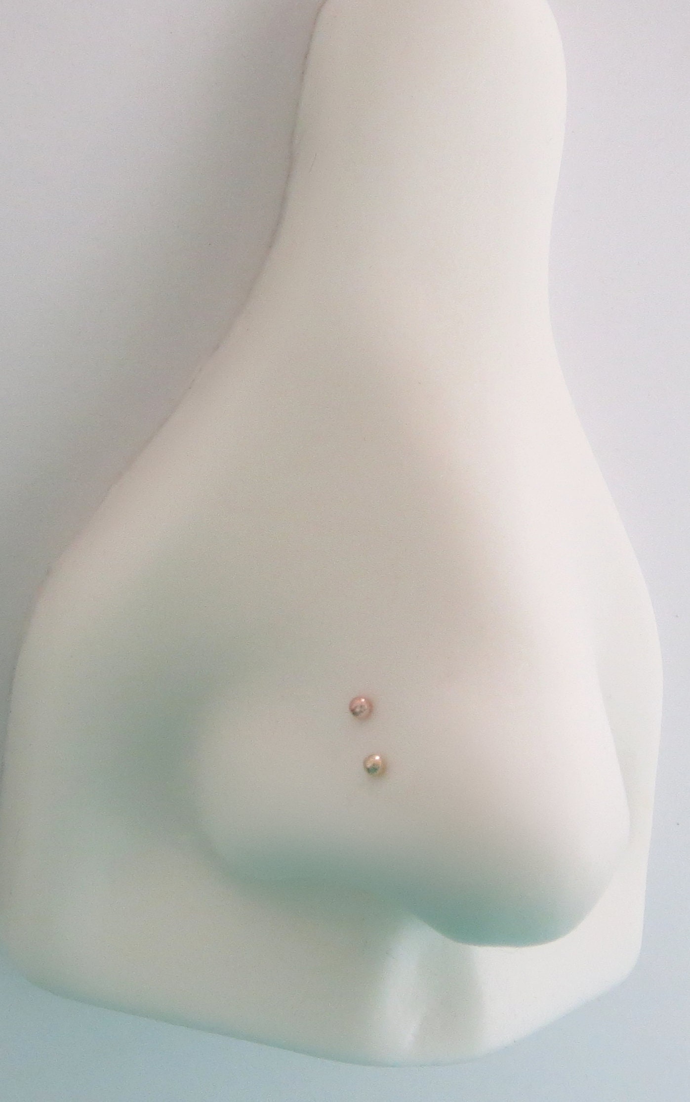 Solid 14k Rose Gold or Yellow Gold Ball Nose Stud, Small Ball Nose Ring ...