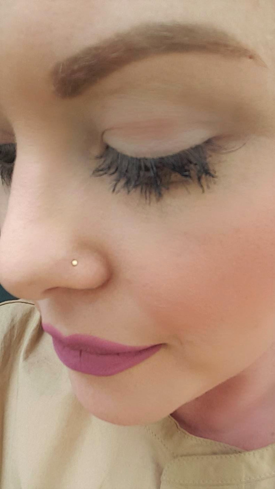 Super Tiny Flat, Gold Nose Stud, 14k Gold Filled Discreet Nose Ring for ...