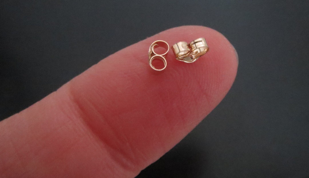 Tiny 14k Solid Gold Ear Nut(s) / Gold Earring Back(s) for Thin Post ...