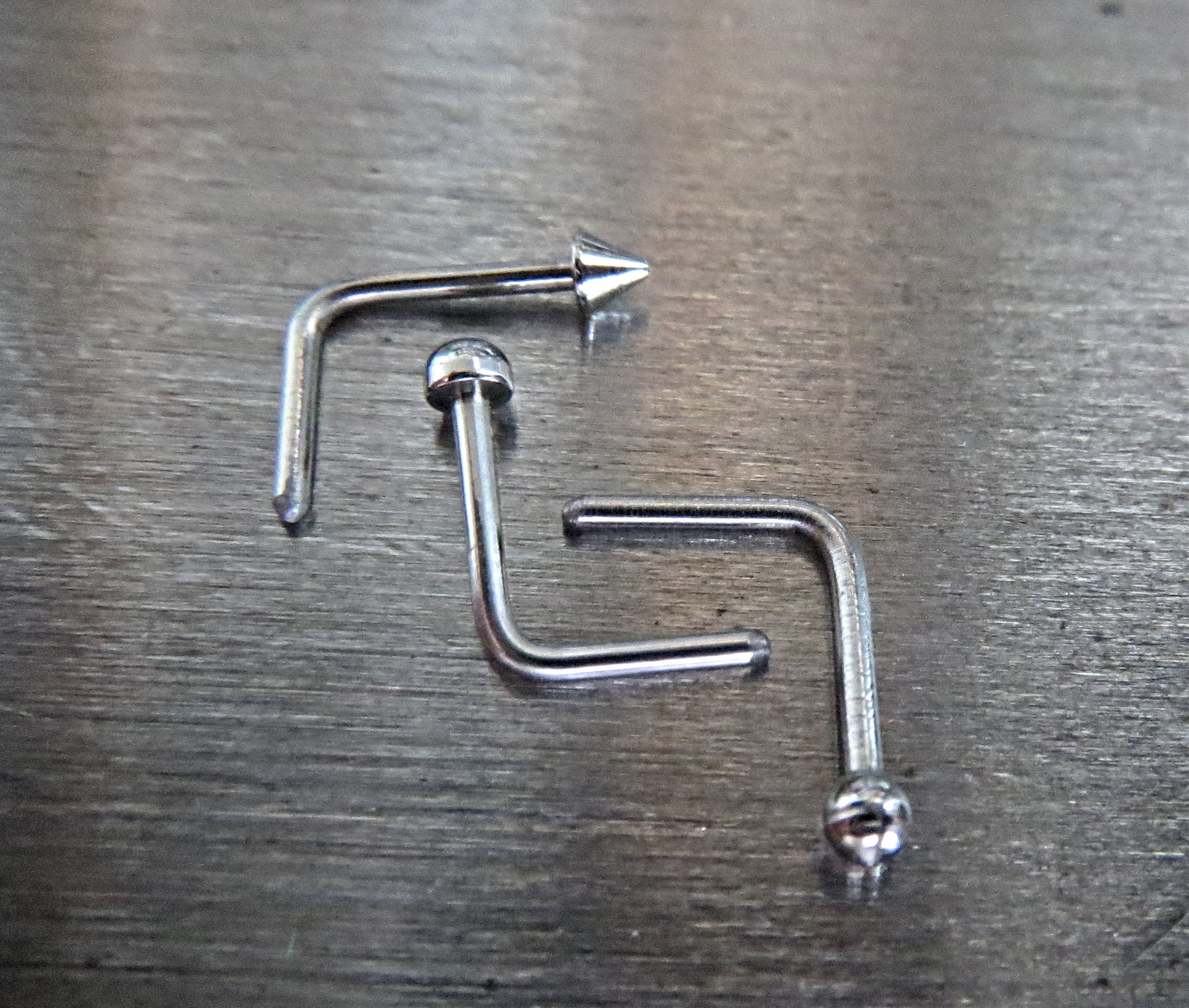 Set of THREE Surgical Steel Nose Studs Basic Nose Rings One | Etsy