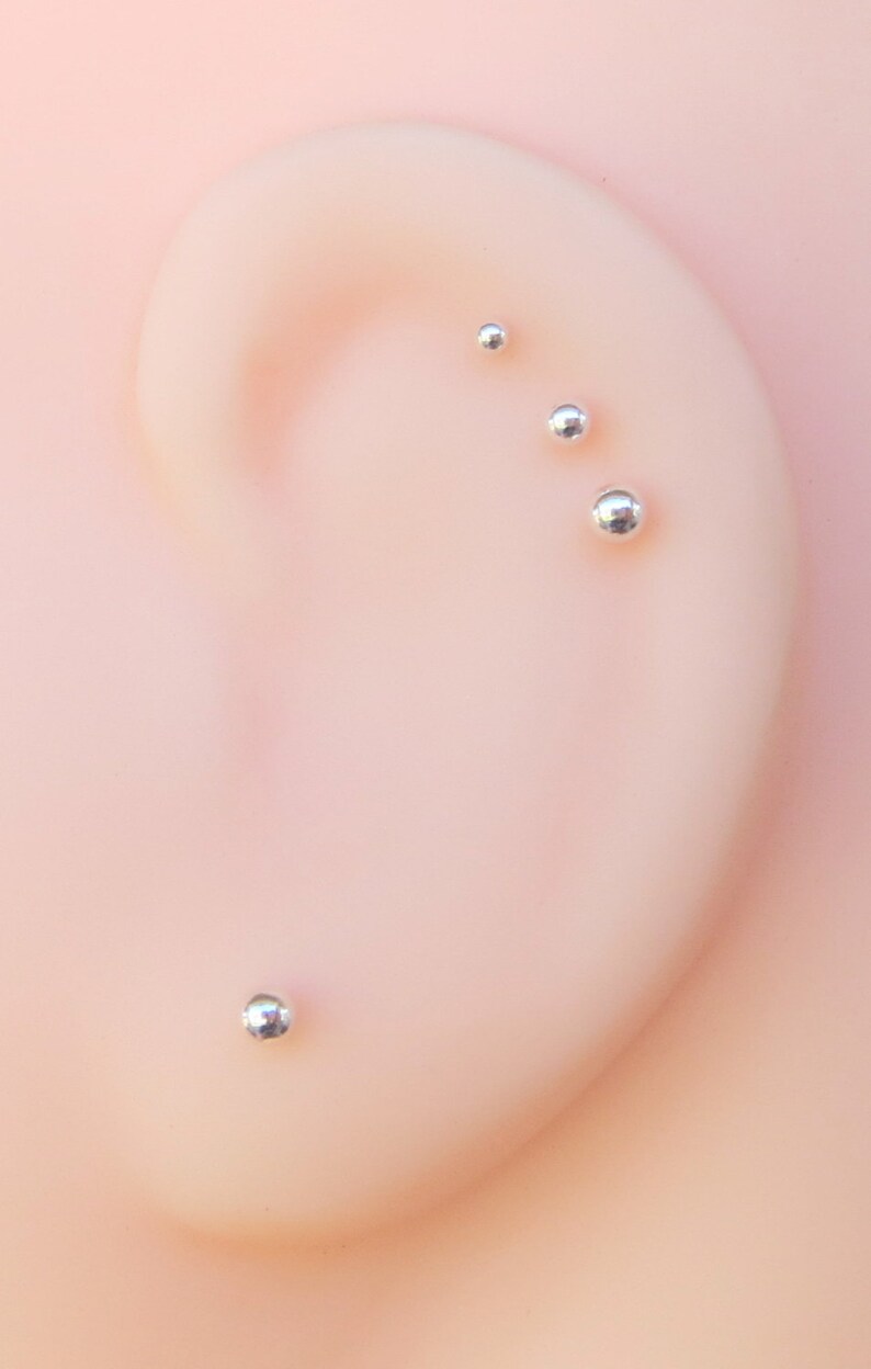 Tiny Ball Stud Post Earrings Argentium Silver Single or Pair | Etsy