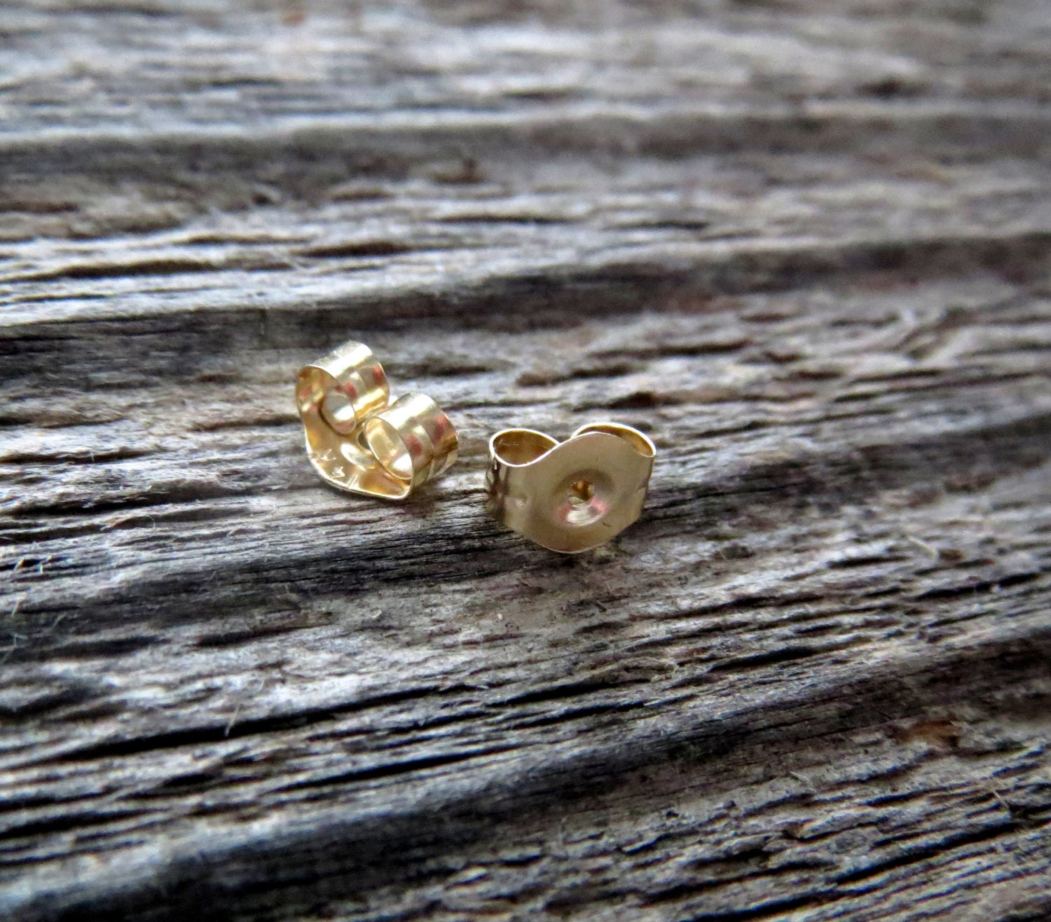 14k Solid Gold Earring Backs for Standard Post Stud Earrings, SMALL ...