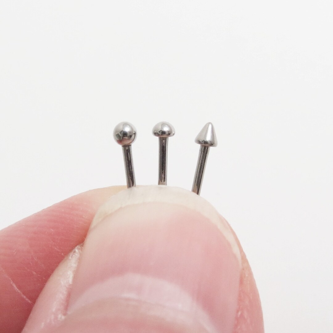 Titanium Nose Stud, Implant Grade Titanium, Choice of 3 Head Styles ...