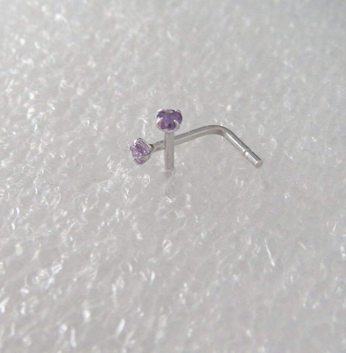Small Purple Nose Stud 925 Sterling Silver Purple Nose Ring - Etsy