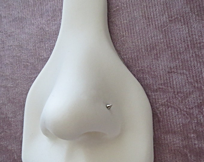 Small Spike Nose Stud, 316L Surgical Steel Nose Ring, Edgy Little Cone ...