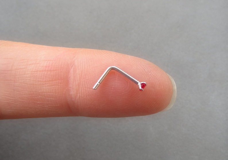 Small 2mm Ruby Red Nose Stud Sterling Silver Red Nose Ring | Etsy