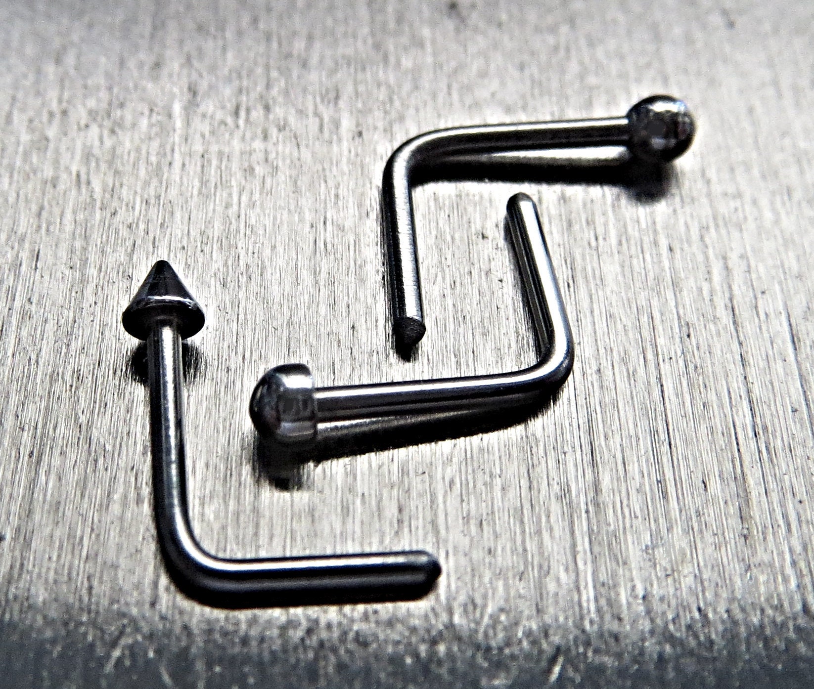 Set of THREE Surgical Steel Nose Studs Basic Nose Rings One | Etsy