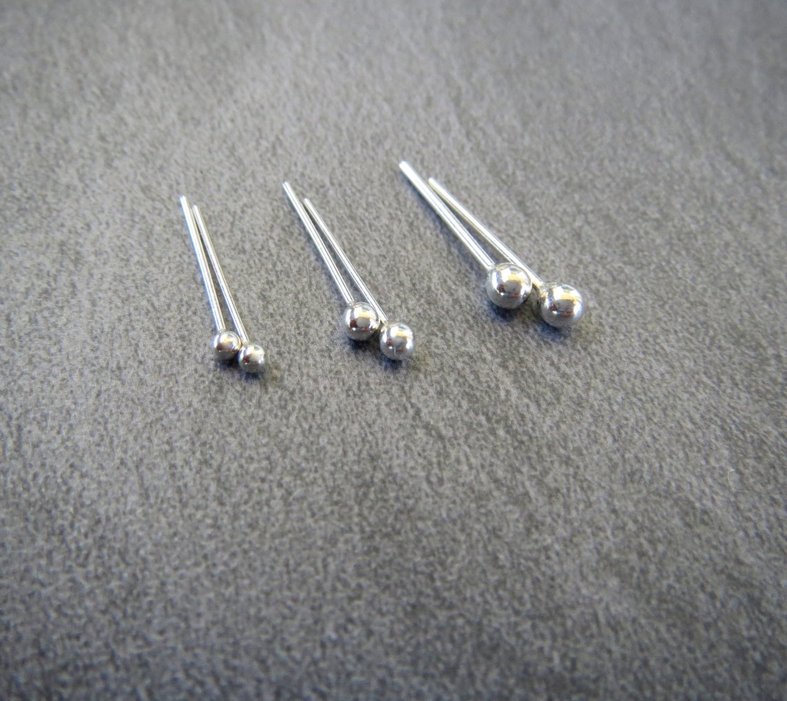 Tiny Ball Stud Post Earrings Argentium Silver Single or Pair | Etsy
