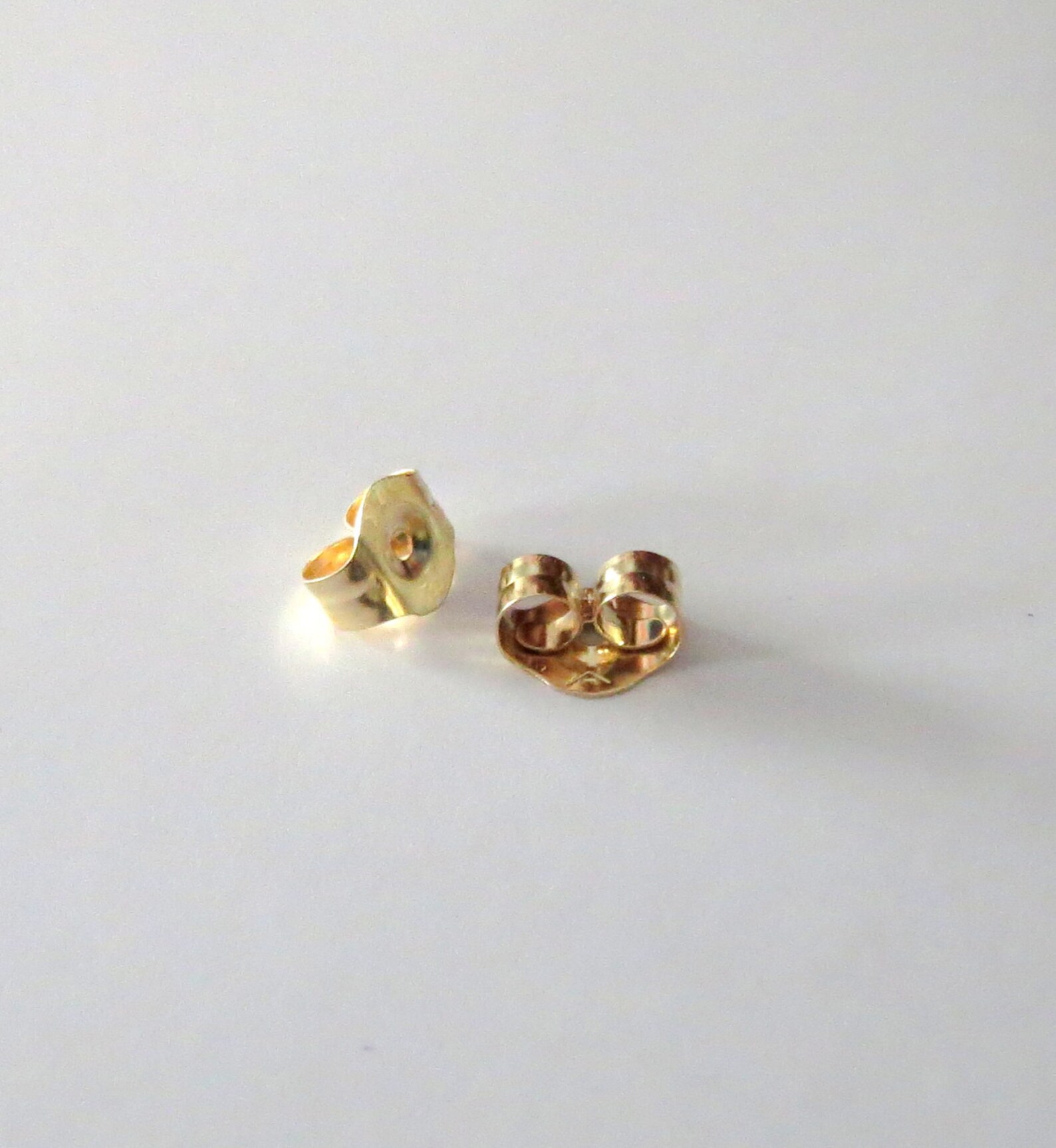 14k Solid Gold Earring Backs for Standard Post Stud Earrings, SMALL ...