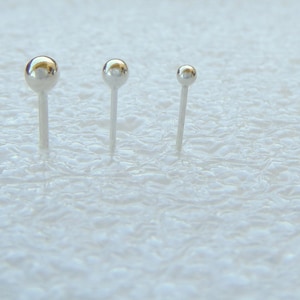 Tiny Ball Stud Post Earrings, Argentium Silver, Single or Pair - Lobe ...