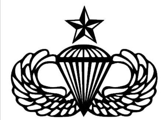 Items similar to SENIOR AIRBORNE WINGS Army Parachutist Badge Vinyl ...