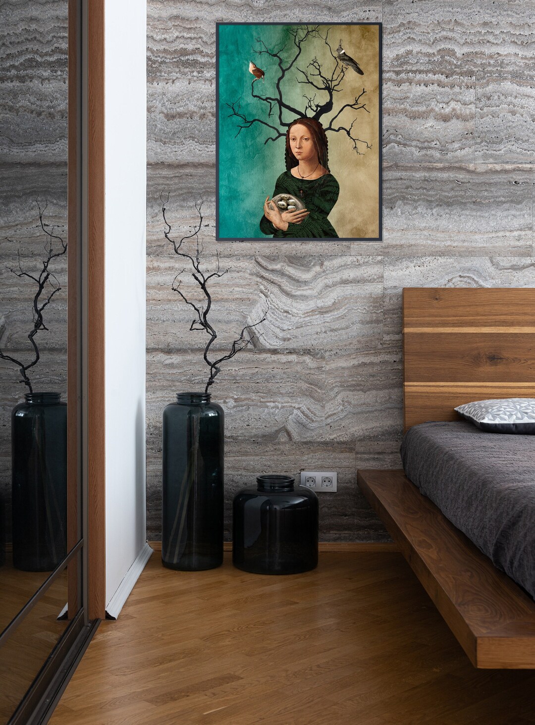 Mona Tree. Poster. Print, Altered Art Collage, Woman Portrait, Poster ...