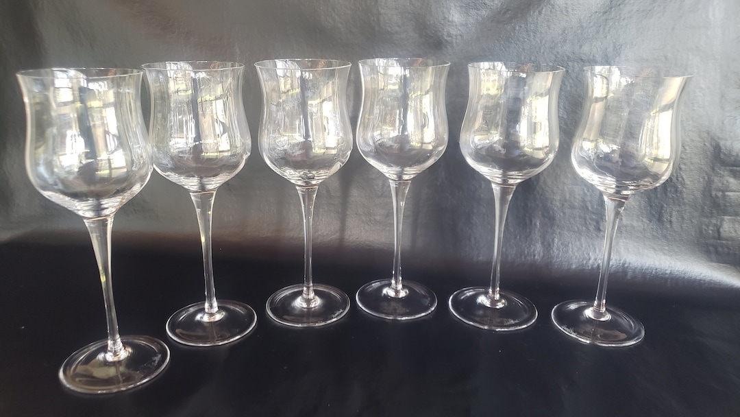 Rosenthal Crystal Wine Glasses - Set of 6 Rose Stemware Ribbed - Etsy