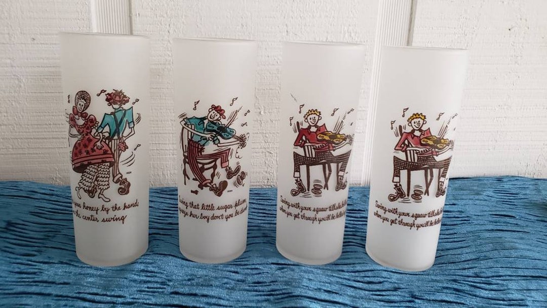 1950's Federal Glass X Oz Glasses Hillbilly Hoedown Swing Dance Collins ...