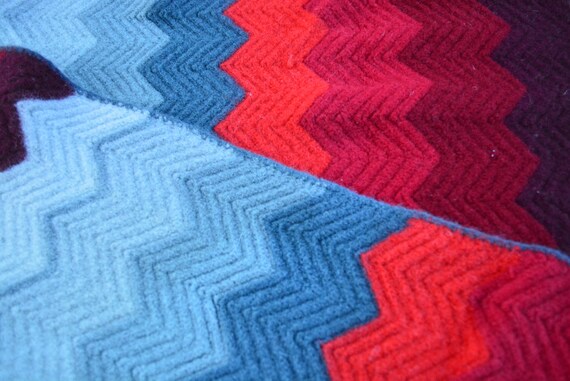 WOOL Amazing Heavy Tight Hand Knit Wool Chevron Zigzag | Etsy