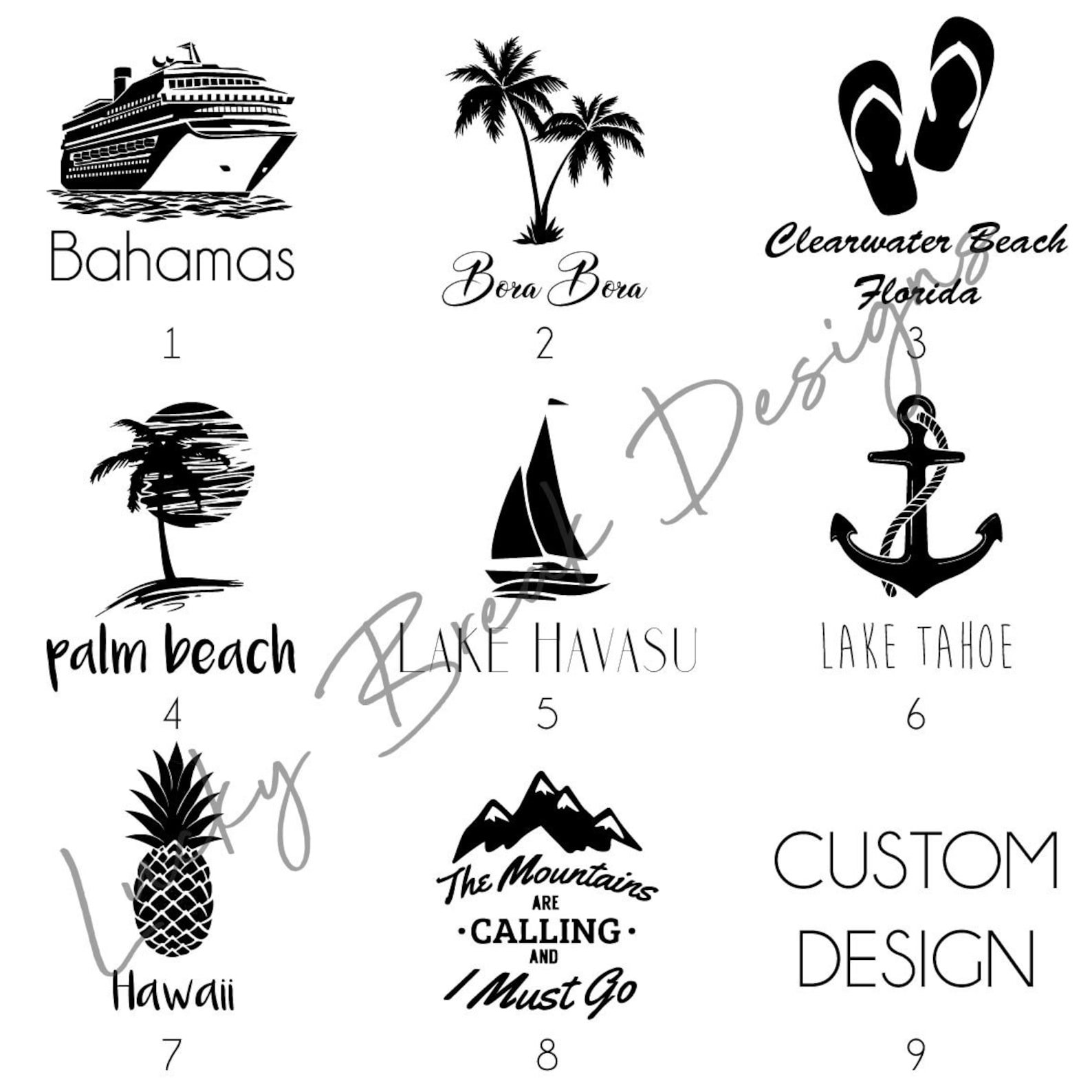 Personalized Beach Tumbler Laser Engraved Vacation Yeti Summer Palm ...