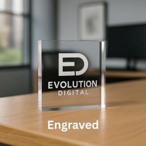 Business Logo Acrylic Block, Custom Personalized Company Desk Sign ...