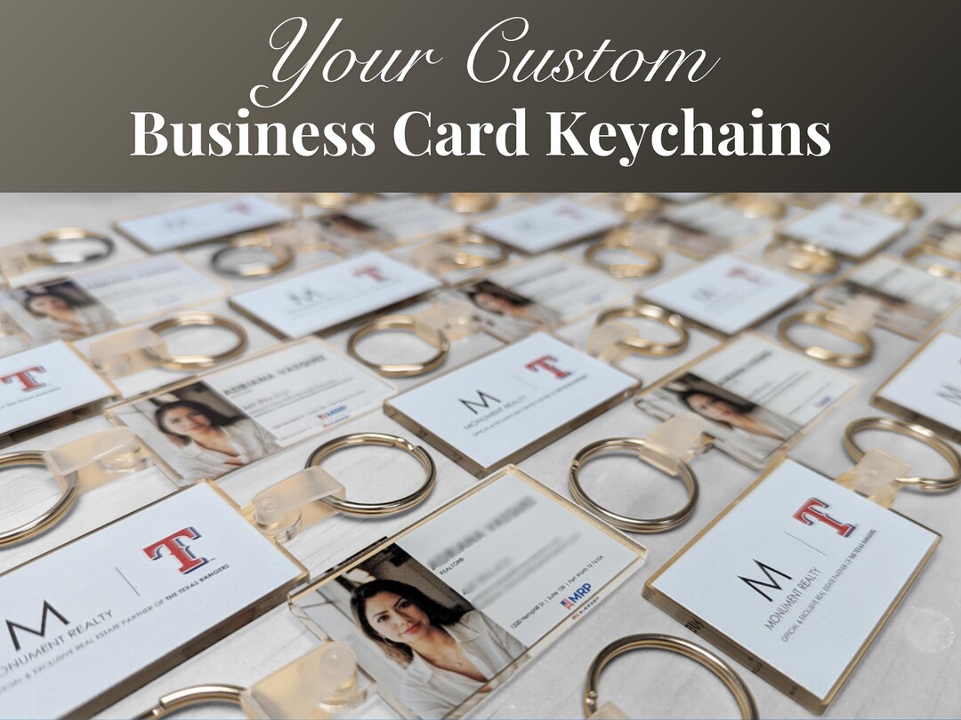 Custom Business Card Keychains – Personalized Bulk Acrylic Keychains ...
