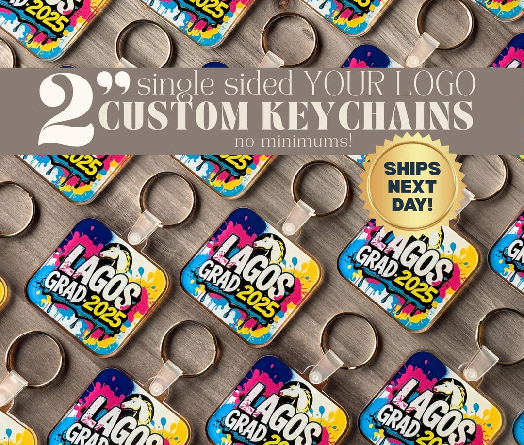 Custom Logo Keychains, Full Color Logo Printed Keychain, Bulk Acrylic ...