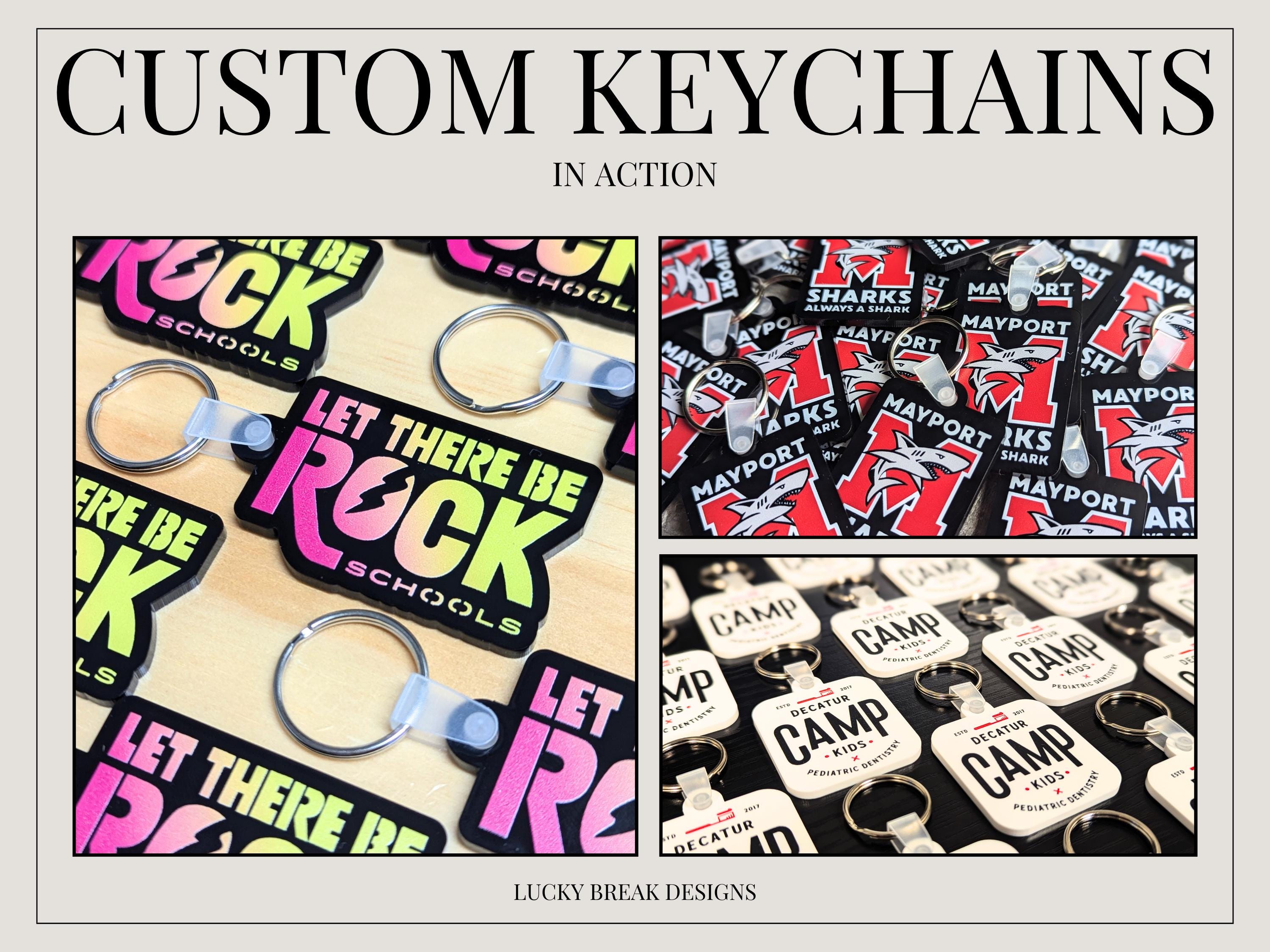 Custom Keychains With Your Logo, Full Color Logo Printed Personalized ...
