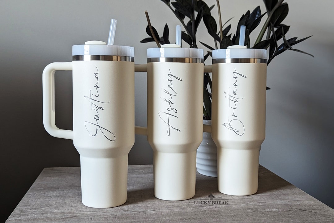 40oz Stanley Handle Mug With Straw - Personalized Name Engraved ...