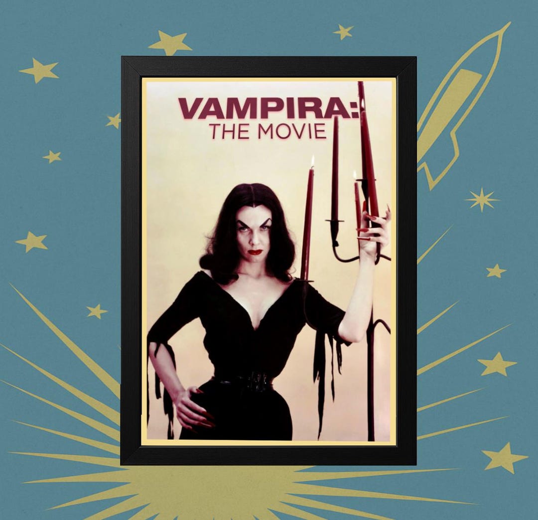 Vampira Movie Poster: Gothic Horror Pin-up in Black Wood Frame - Etsy