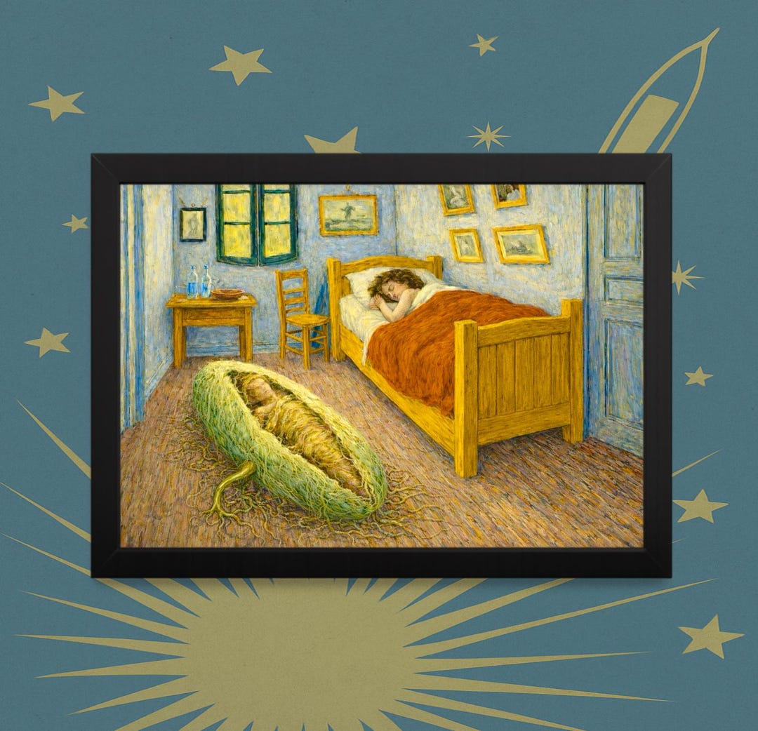 The Pod Beside the Bed at Arles – Framed Sci-fi Horror Art Print ...