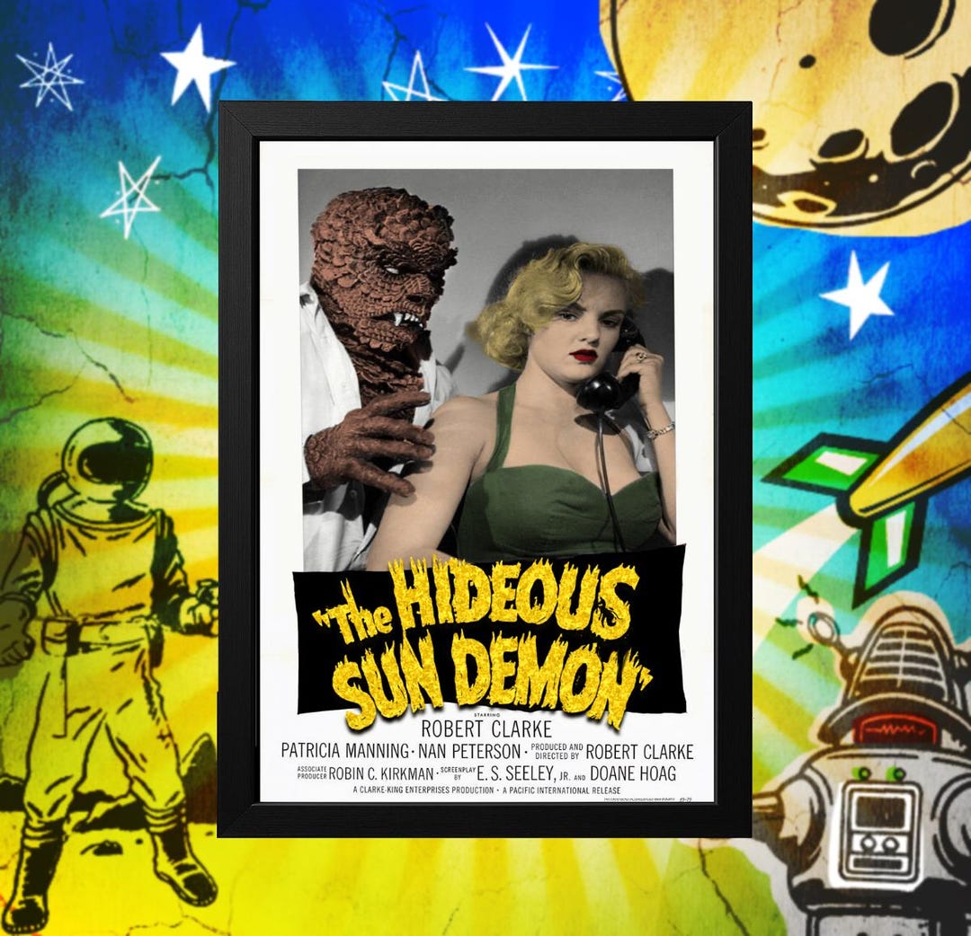 The Hideous Sun Demon – 8x12 Colorized Reimagined Framed Poster ...