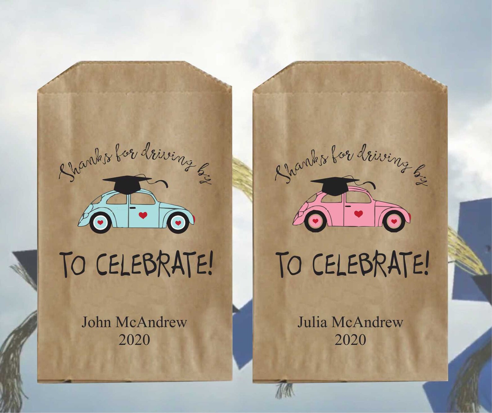 Drive Through Graduation Party, Graduation Favor Bags, Class of 2020 ...