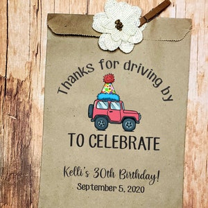 Drive Through Birthday Party Birthday Favor Bags Birthday - Etsy