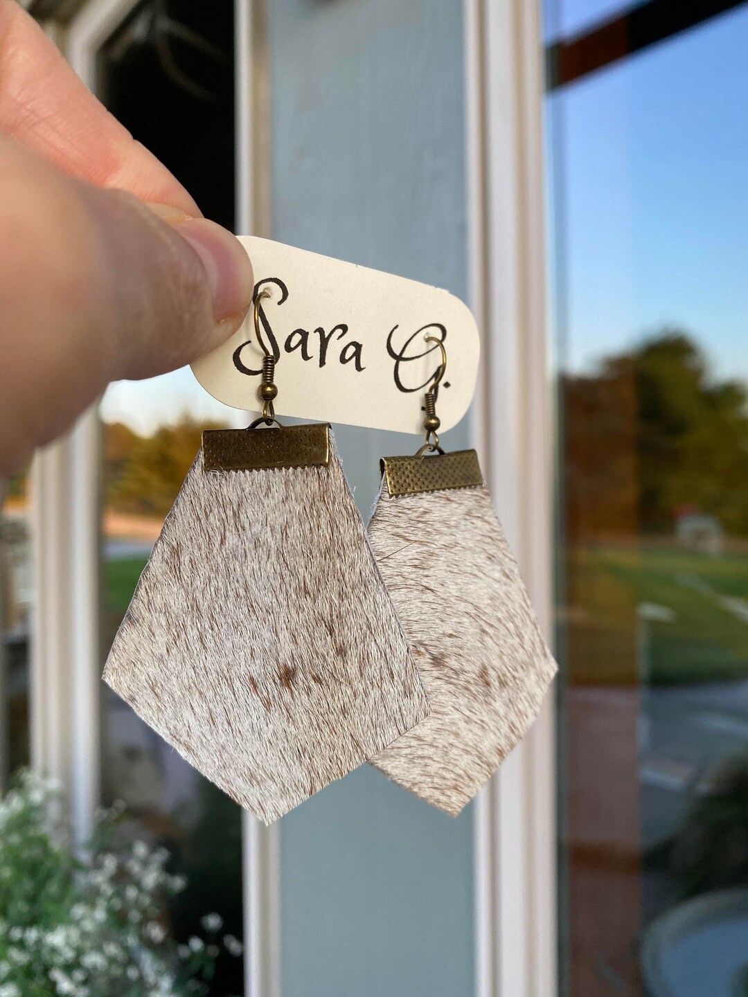 Hair on Cowhide Jewelry, Cowhide Leather Earrings, Ranch Style ...