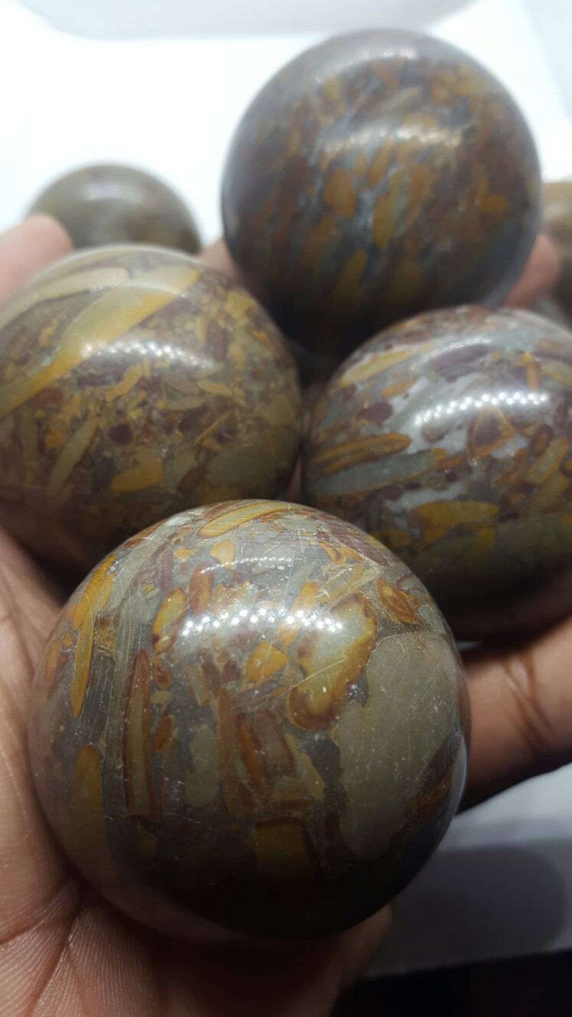 50mm/natural Bamboo Jasper/crystal Ball/large Jasper - Etsy