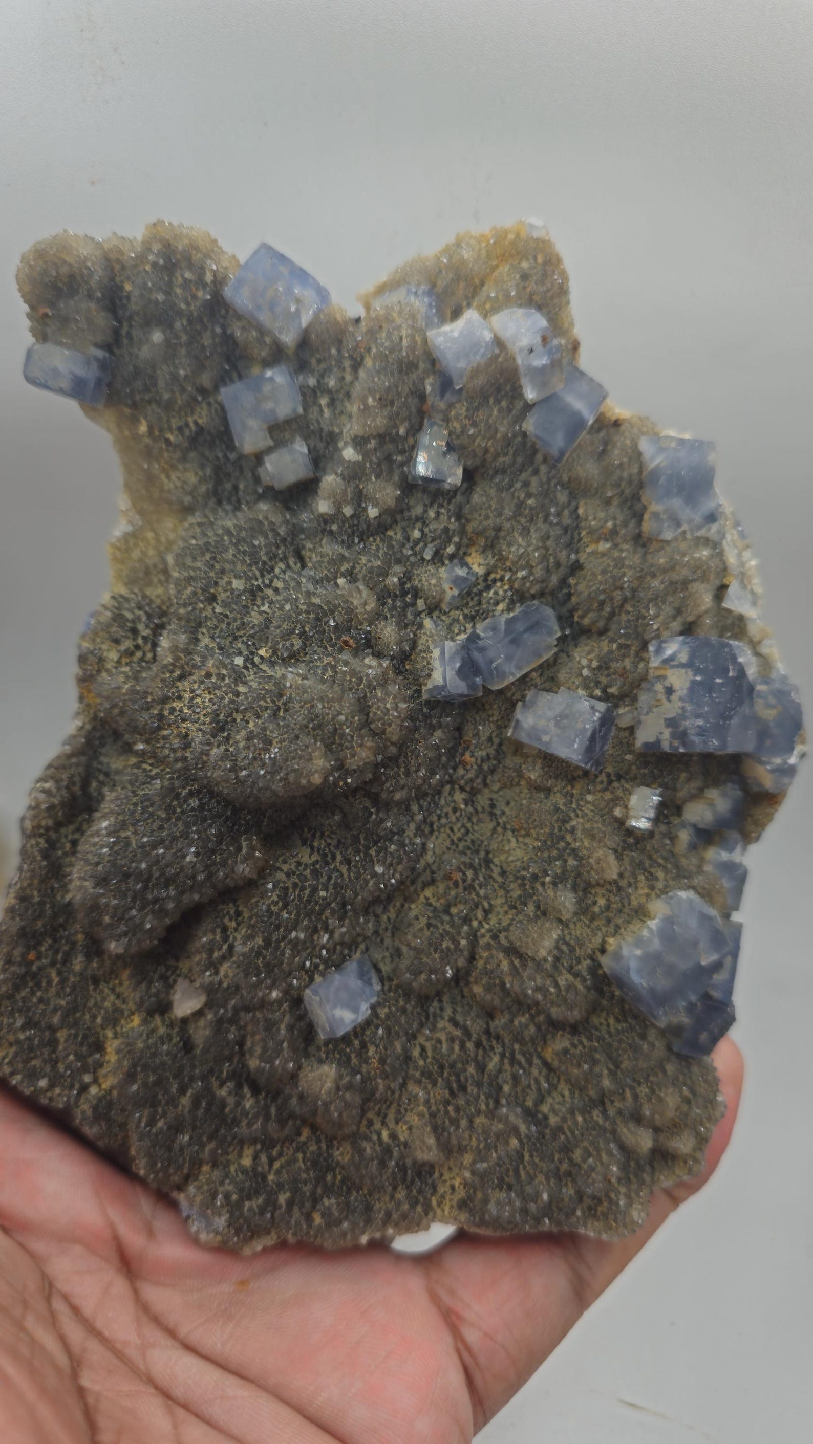 Cubic Blue Fluorite on Quartz Crystal Matrix! - Etsy