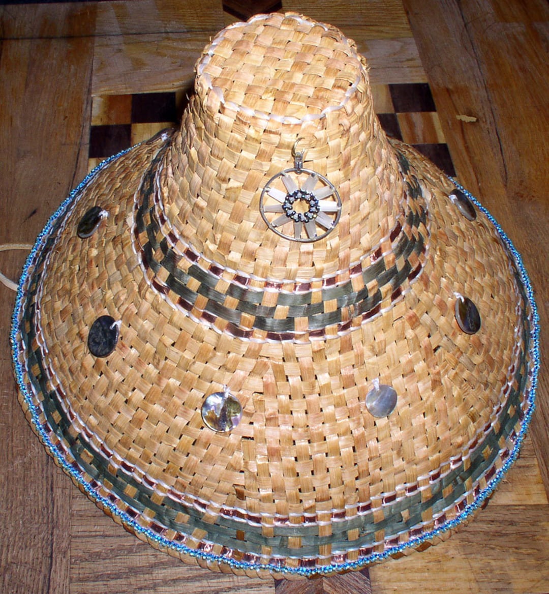 Traditional Coast Salish Woven Cedar Hat by Weaver Pat Adams - Etsy