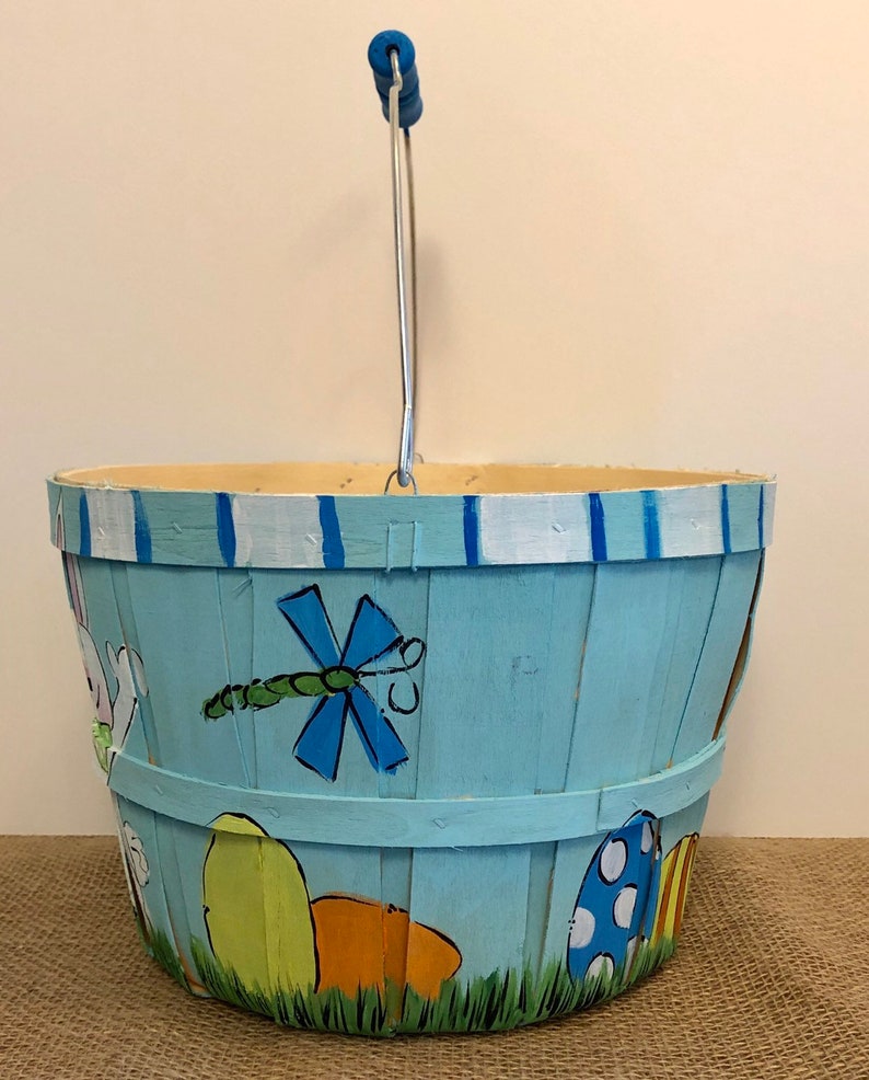 Easter Basket Hand Painted Easter Basket Personalized - Etsy