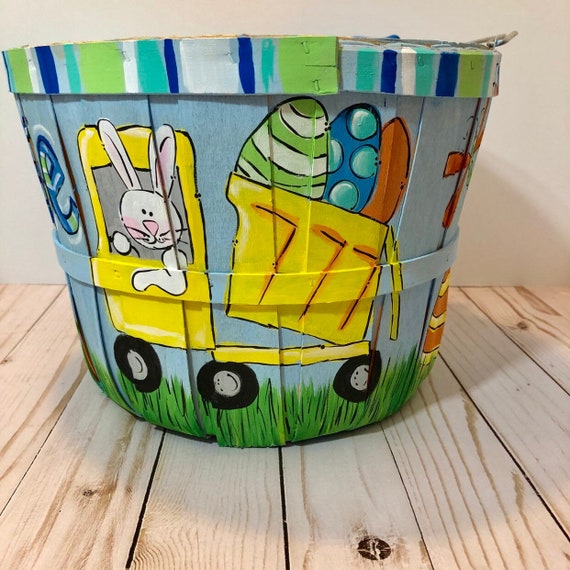 Easter Basket Personalized Easter Basket Hand Painted - Etsy