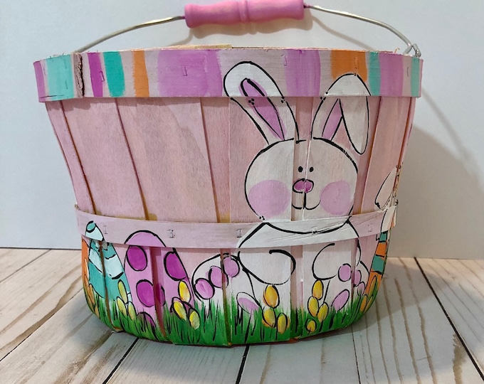 Easter Basket Personalized Easter Basket Hand Painted Easter Basket - Etsy