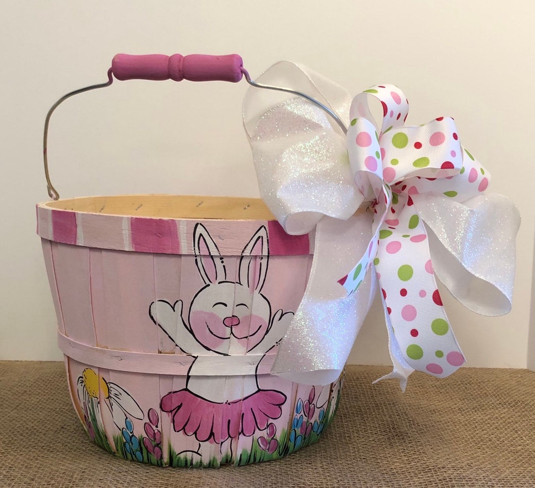 Easter Basket Hand Painted Easter Basket Personalized - Etsy