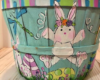 Easter Basket Personalized Easter Basket Hand Painted Easter Basket - Etsy