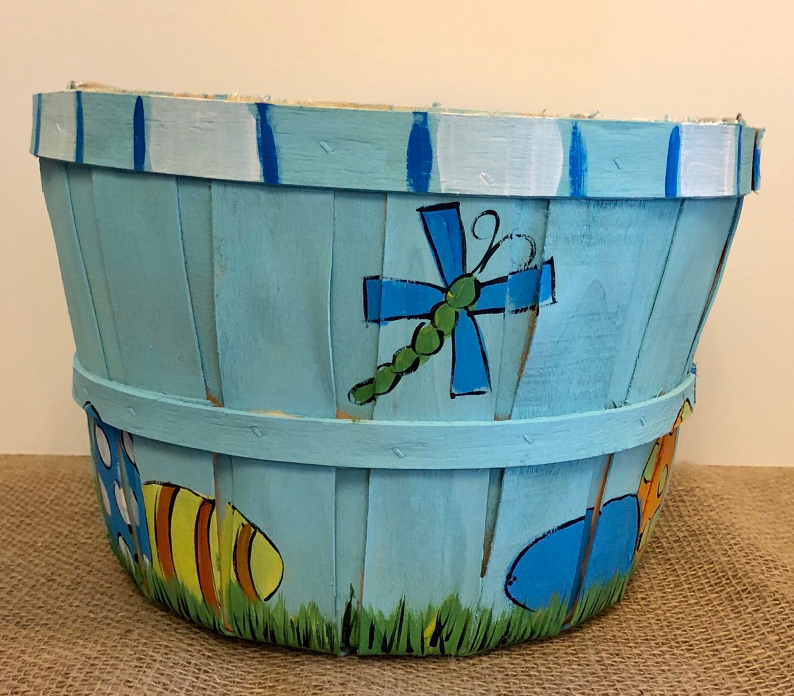 Easter Basket Hand Painted Easter Basket Personalized - Etsy