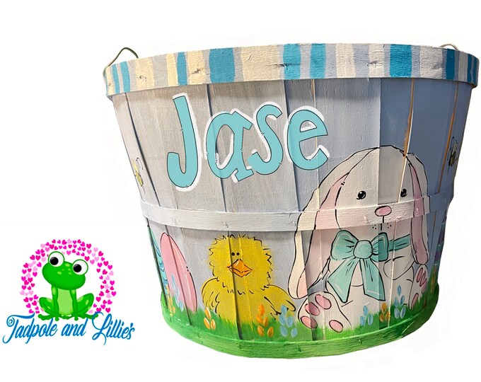 Easter Basket | Personalized Easter Basket | Hand Painted Easter Basket ...