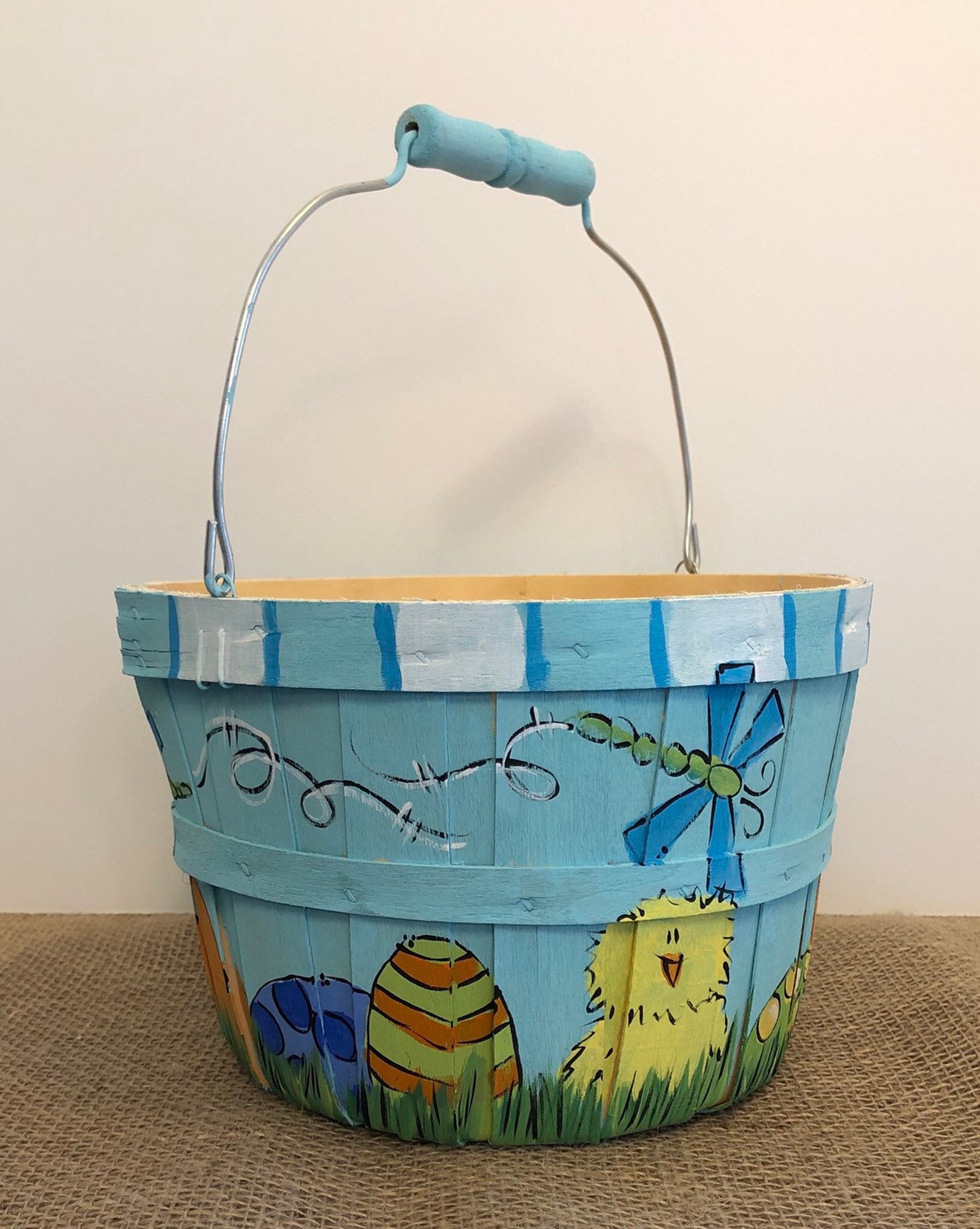 Easter Basket Personalized Easter Basket Hand Painted - Etsy