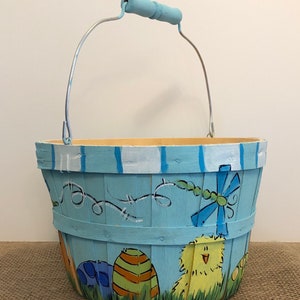 Easter Basket Personalized Easter Basket Hand Painted - Etsy