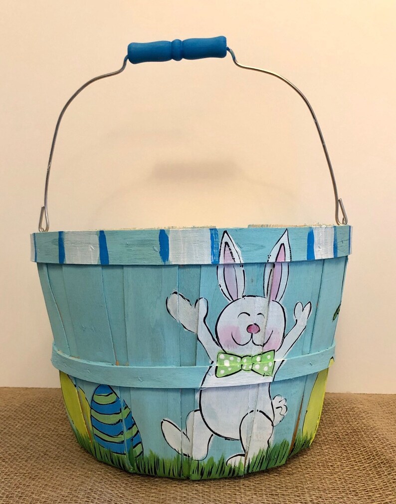 Easter Basket Hand Painted Easter Basket Personalized - Etsy