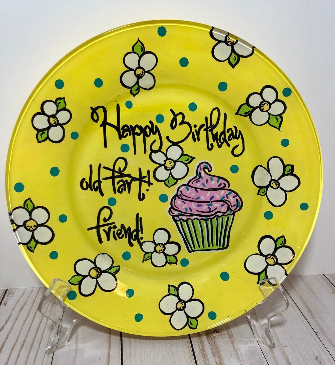 Happy Birthday Plate | Over the Hill Birthday Plate | Birthday Joke ...