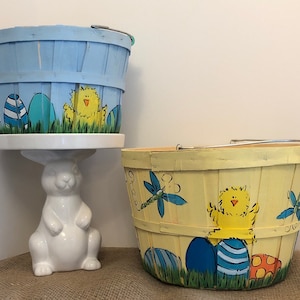 Easter Basket Personalized Easter Basket Hand Painted - Etsy