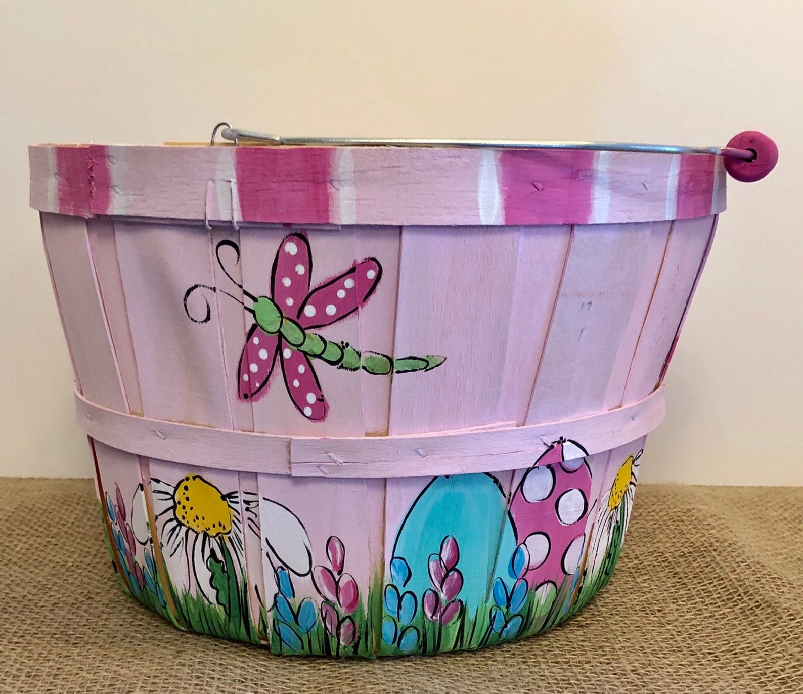 Easter Basket Hand Painted Easter Basket Personalized - Etsy